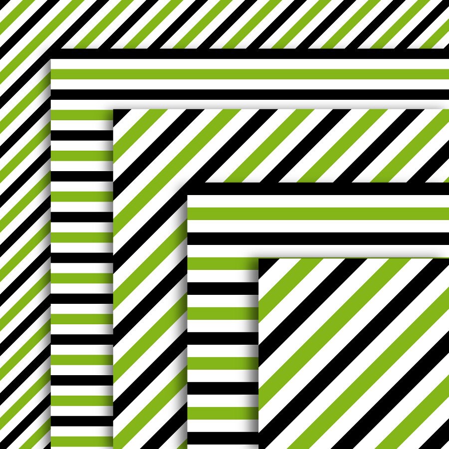 Stripe Digital Paper, Black Green Stripes, Diagonal Stripes, Big ...
