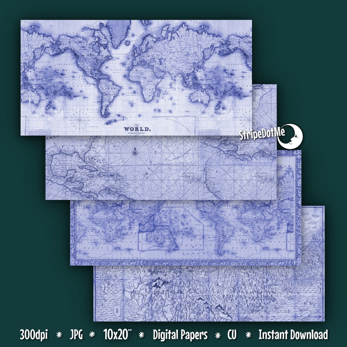 Vintage Maps Digital Paper - Decoupage Paper Maps, Antique Maps ...
