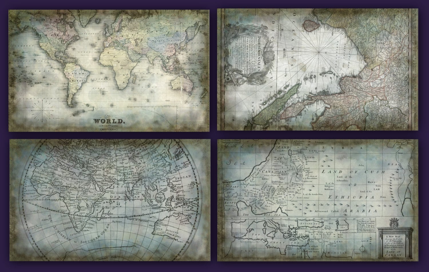 Vintage Maps, Digital Paper, 8.5x14 Blue Distressed Maps, Europe Maps ...
