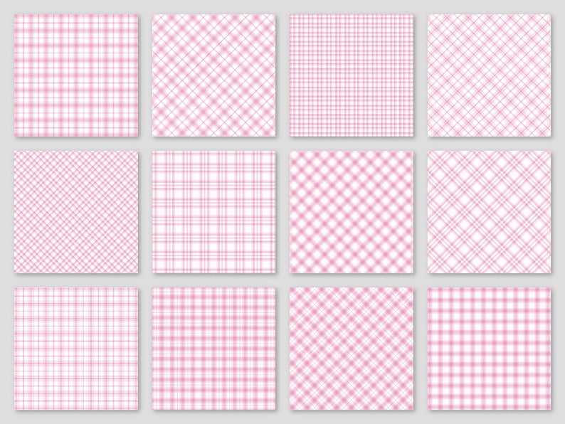 Plaid Digital Paper, Scrapbook Paper, Pink Paper, Tartan Digital Paper ...