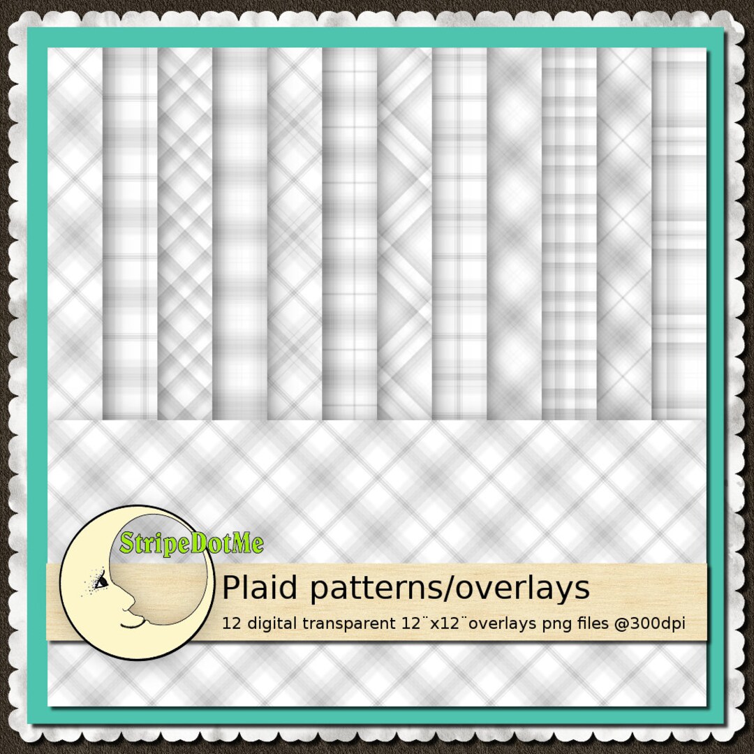 Plaid Overlays, Tartan Overlay, Transparent Plaid, Digital Scrapbooking ...