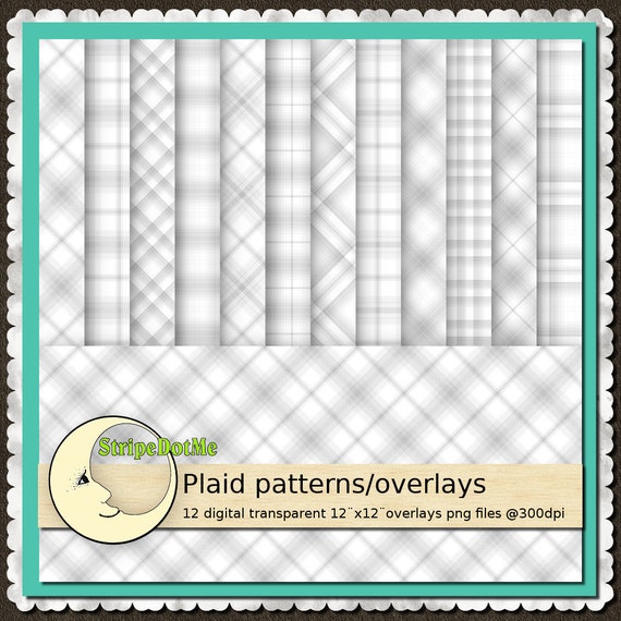 Plaid Overlays Tartan Overlay Transparent Plaid Digital - Etsy