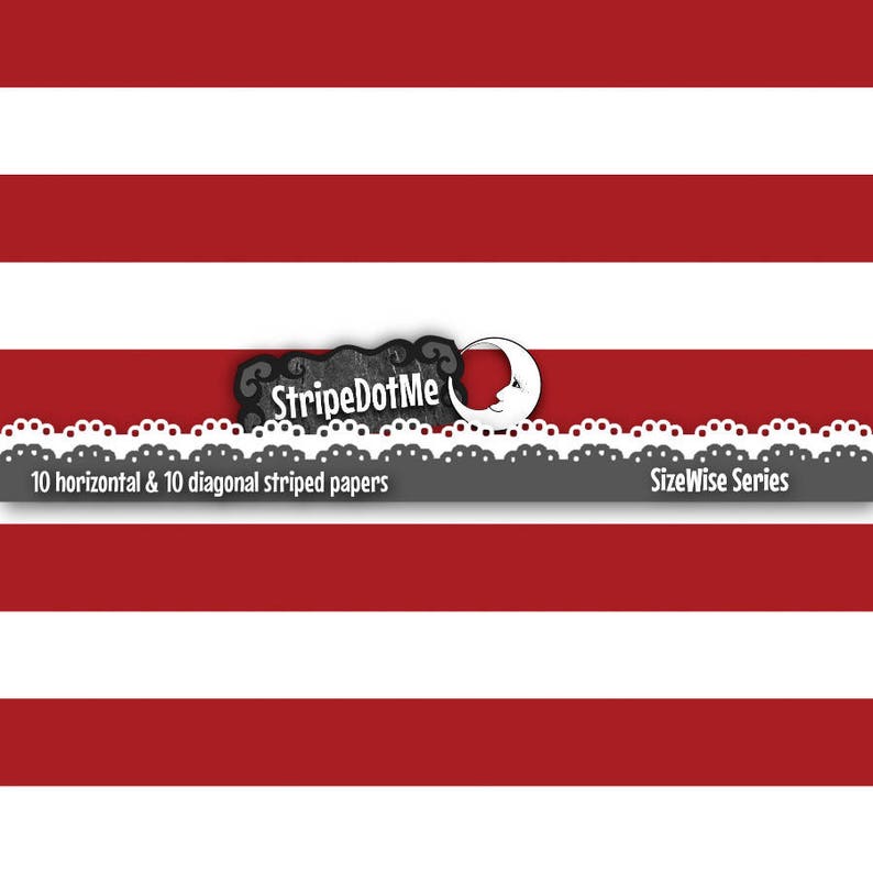 Digital Paper Stripes, Striped Digital Paper, Red Stripes, Red ...