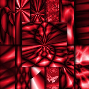 Red Digital Paper Pack - Red Scrapbook Paper, Geometric Paper ...