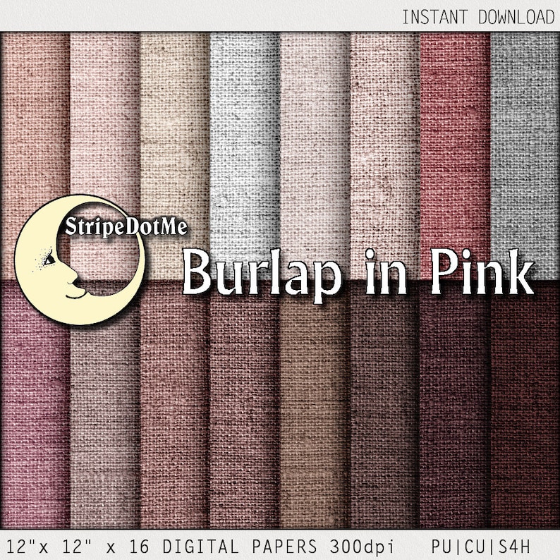 Rustic Digital Paper Pack Linen Paper Dusky Pink Background Gray ...