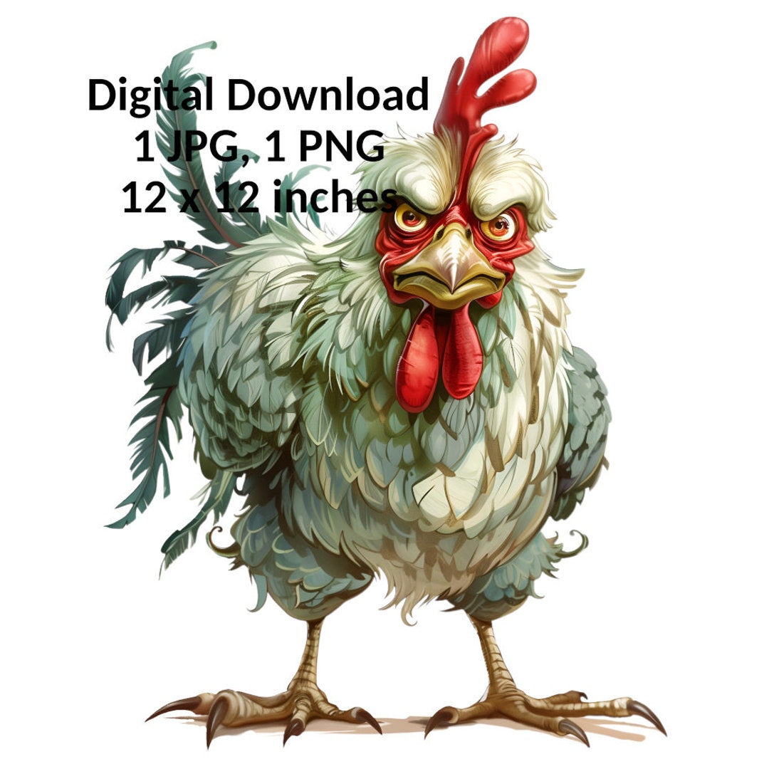 Funny Chicken Clipart, Chicken PNG, Angry Chicken PNG, Transparent PNG ...