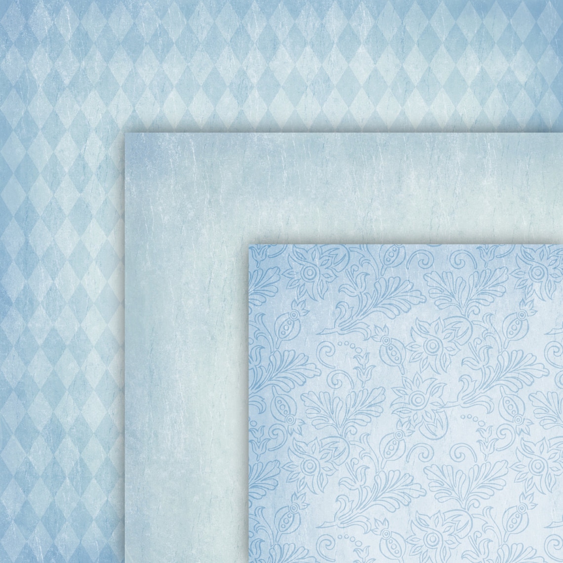 Blue Digital Paper, Light Blue Paper, Blue Scrapbook Paper, Blue ...