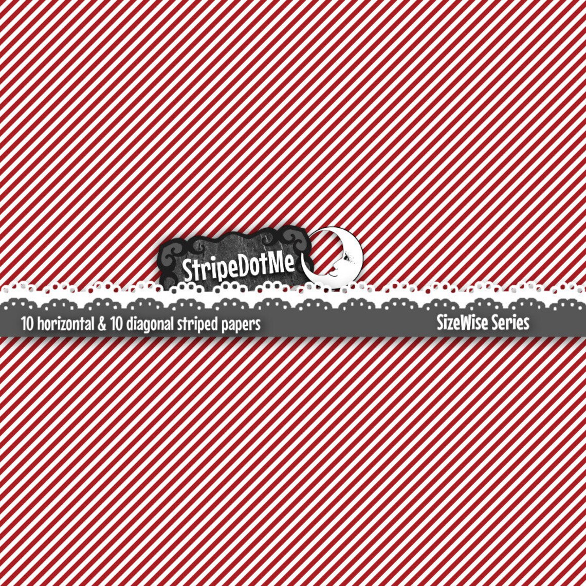 Digital Paper Stripes, Striped Digital Paper, Red Stripes, Red ...