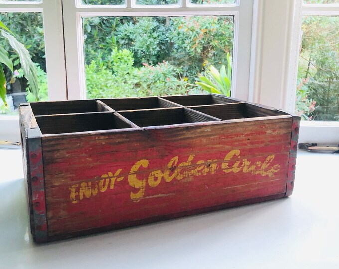 Vintage Wooden Soda Crate - Golden Circle Soft Drink Bottle Crate ...