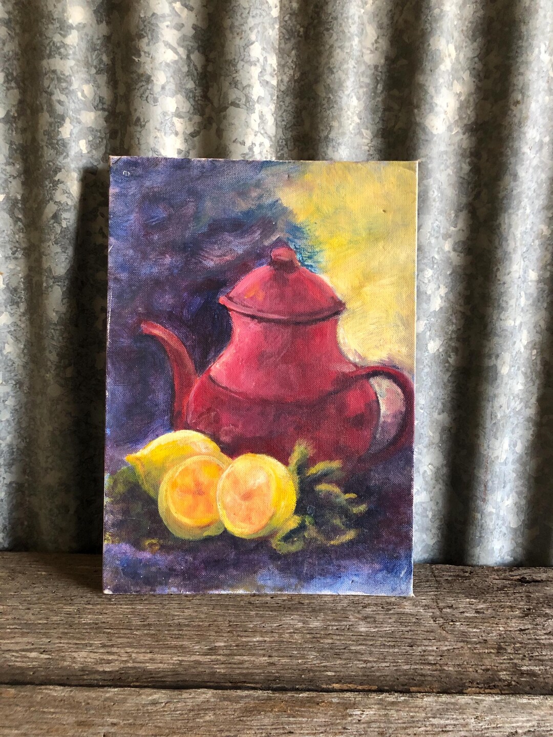 Vintage Still Life Painting of Teapot and Lemons (please See ...
