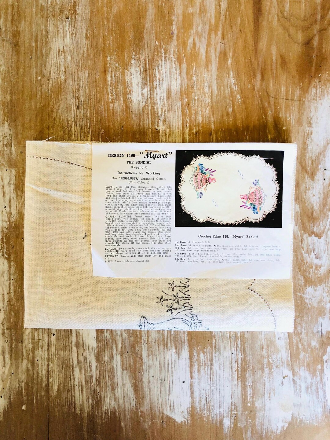 Vintage Myart 'the Dial' Embroidery Pattern (please See Description ...