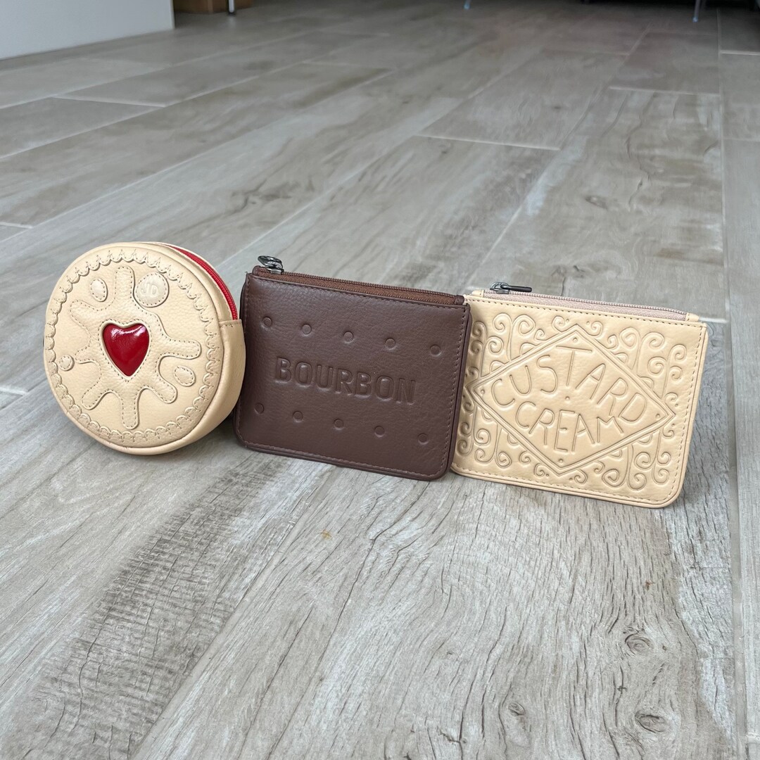 Biscuit Coin Purse Jammy Dodger Bourbon Custard Cream Real Leather Zip ...