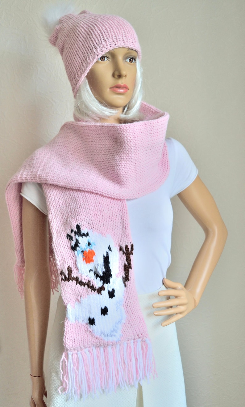Hand Knitted Girl's ''FROZEN'' Scarf and Hat Set - Etsy