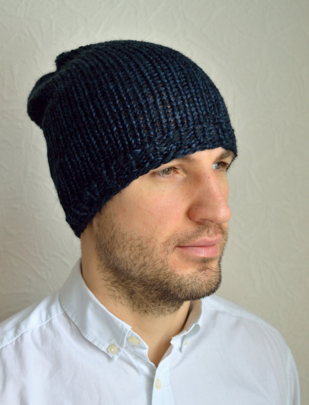 Hand Knitted Men's Hat - Etsy