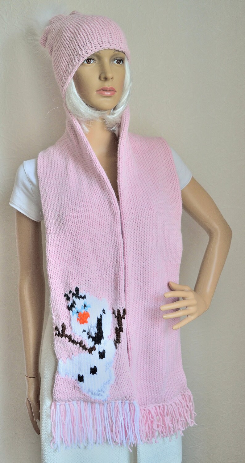 Hand Knitted Girl's ''FROZEN'' Scarf and Hat Set - Etsy