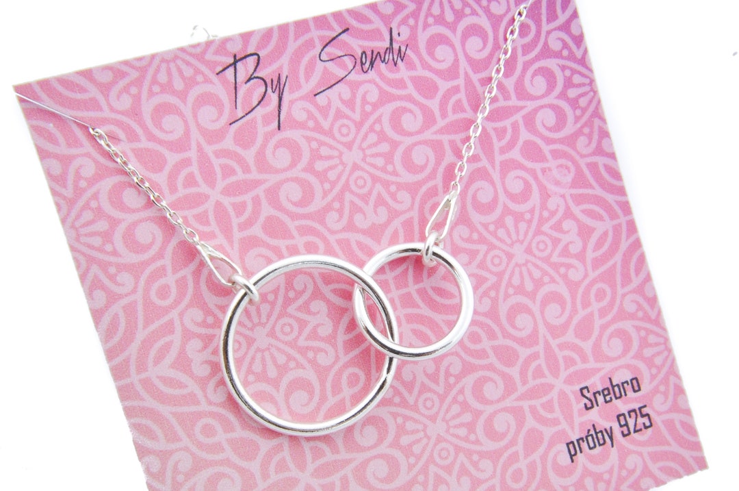 Sterling Silver Two Circles Necklace 2 Two Rings Pendant - Etsy