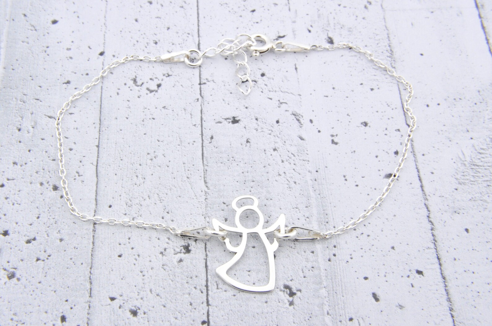 Sterling Silver Angel Bracelet Pendant Angel Silver Angel | Etsy