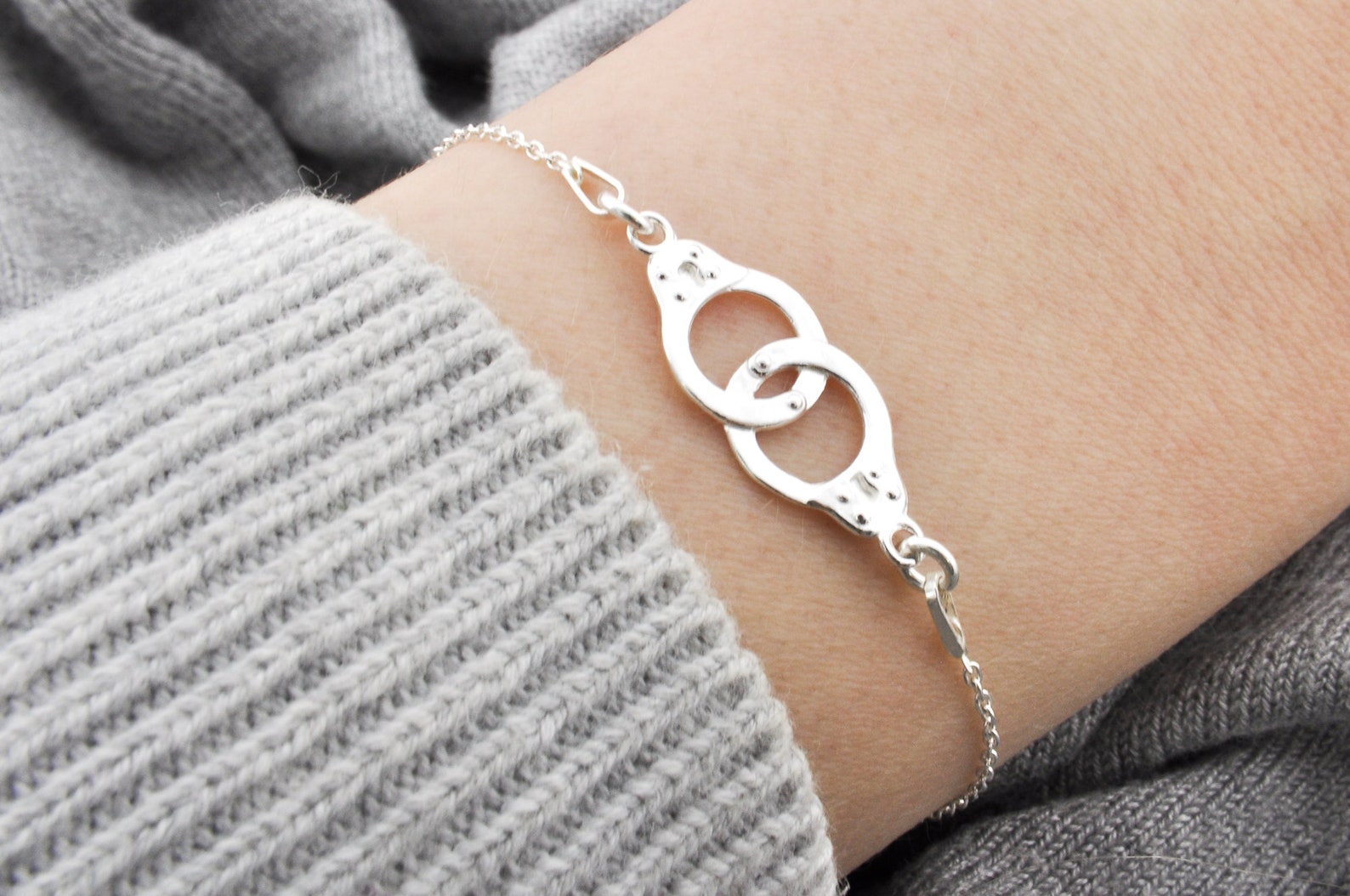 Sterling Silver Handcuffs Bracelet Sterling Silver Silver - Etsy