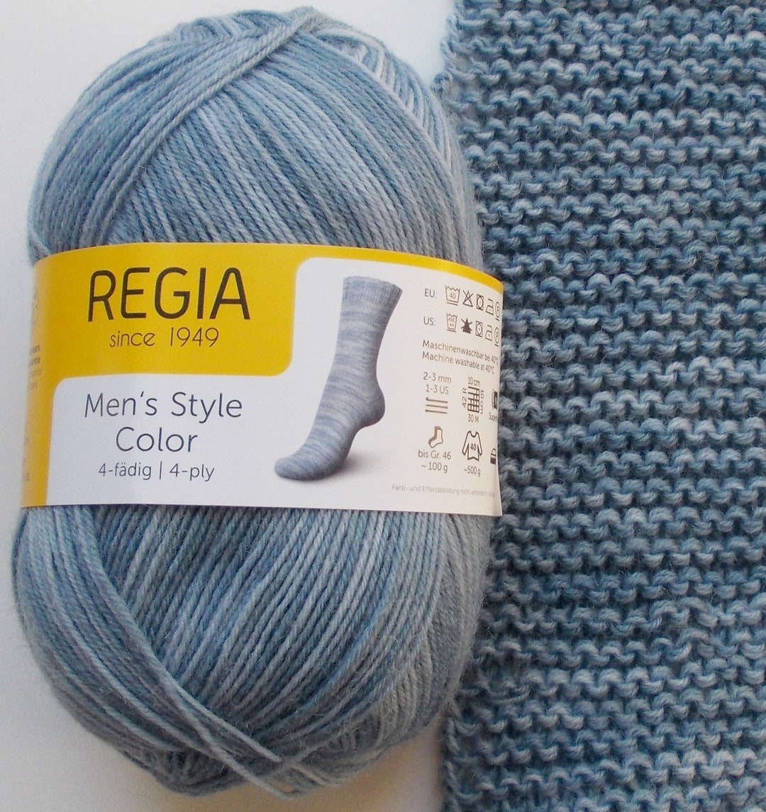 95,00 Euro/kg - Regia Sock Yarn 100g, Mottled Smoky Blue, 4ply (MS01936 ...