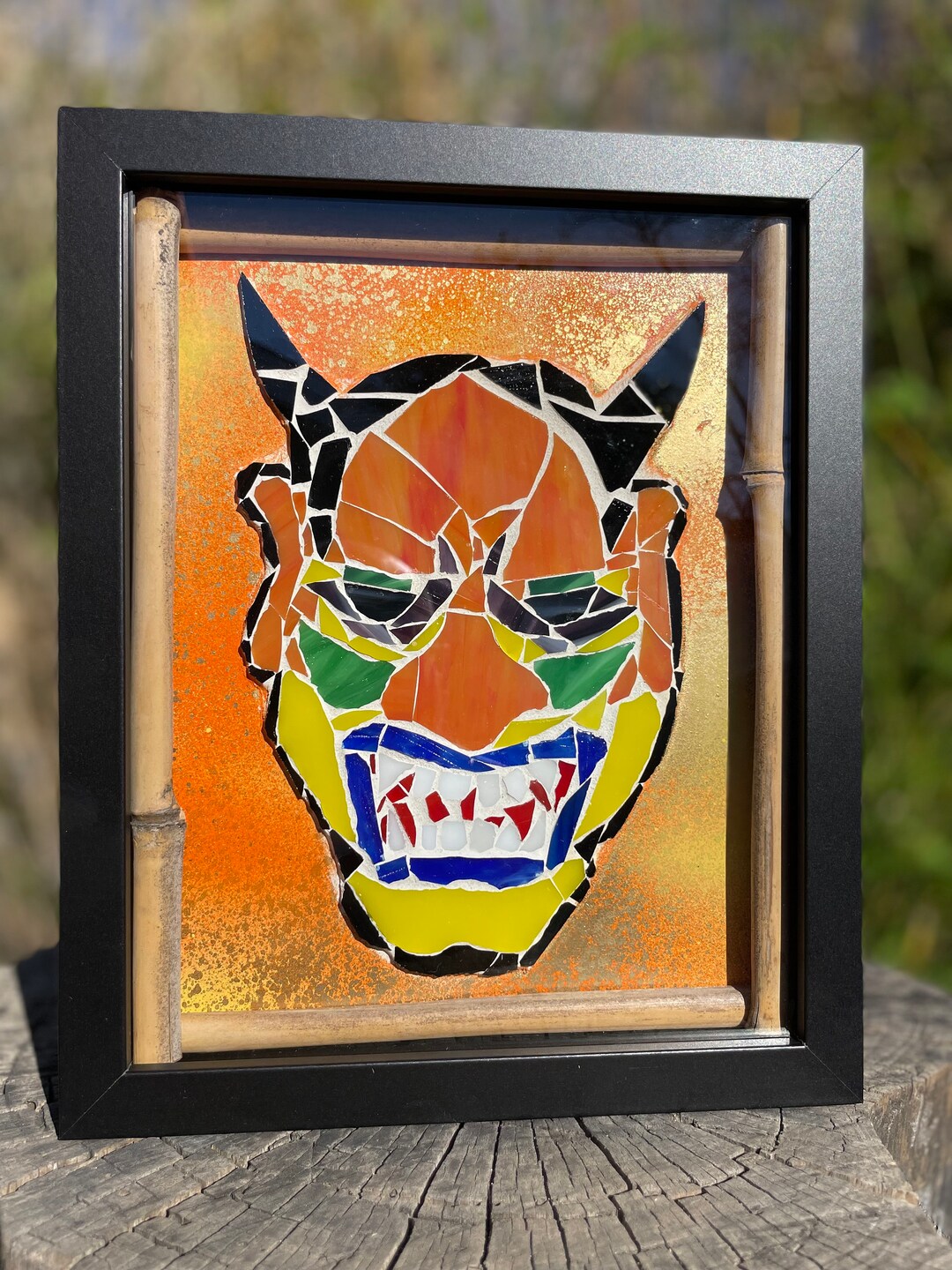 Glass Mosaic Japanese Kabuki Mask - Etsy