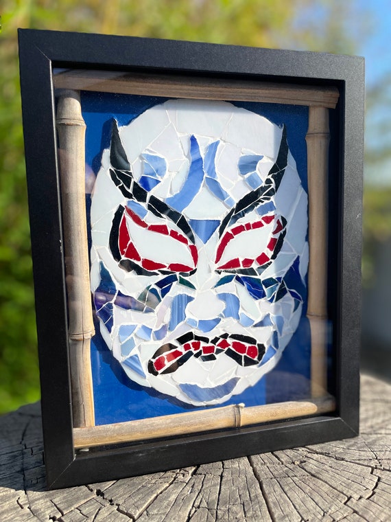 Glass Mosaic Japanese Kabuki Mask - Etsy