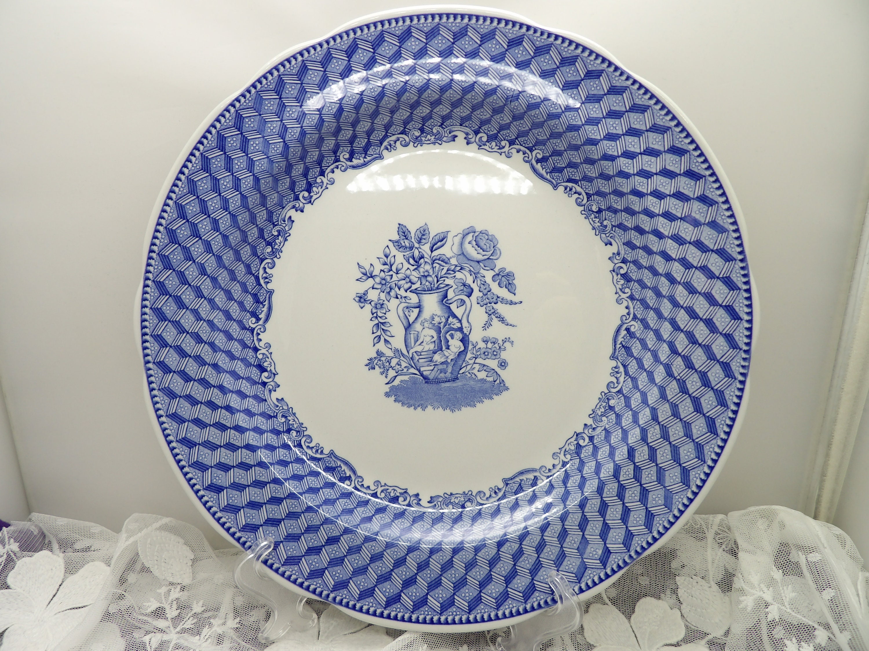Spode Blue Room Collection Portland Vase and Floral Earthenware Dinner ...