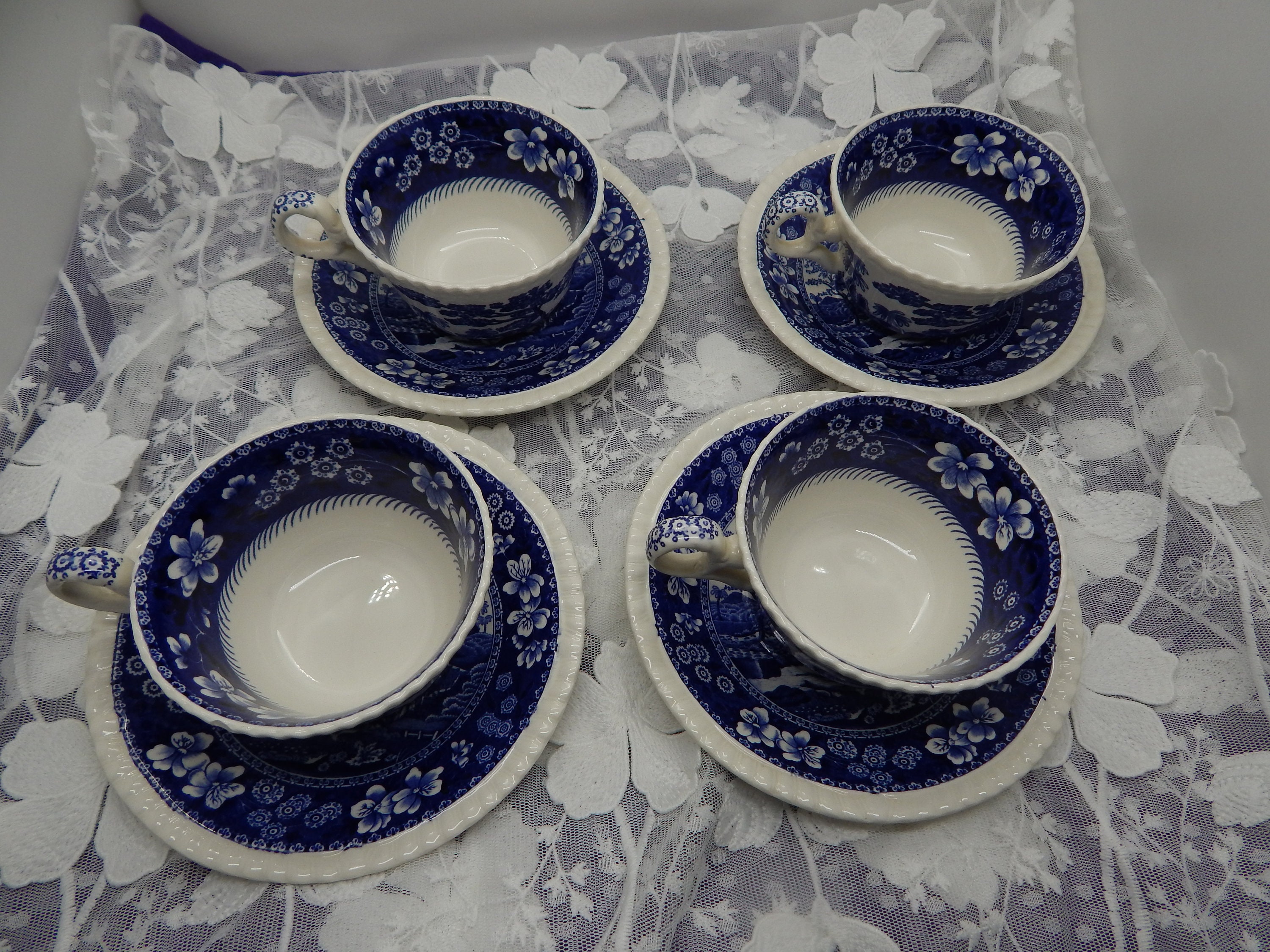 VNTG Copeland Spode's Tower Blue Cup and Saucer ENGLAND - Etsy