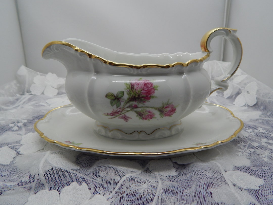 Edelstein Bavaria Maria-theresia Pink Rose 16793 Gravy Boat With ...