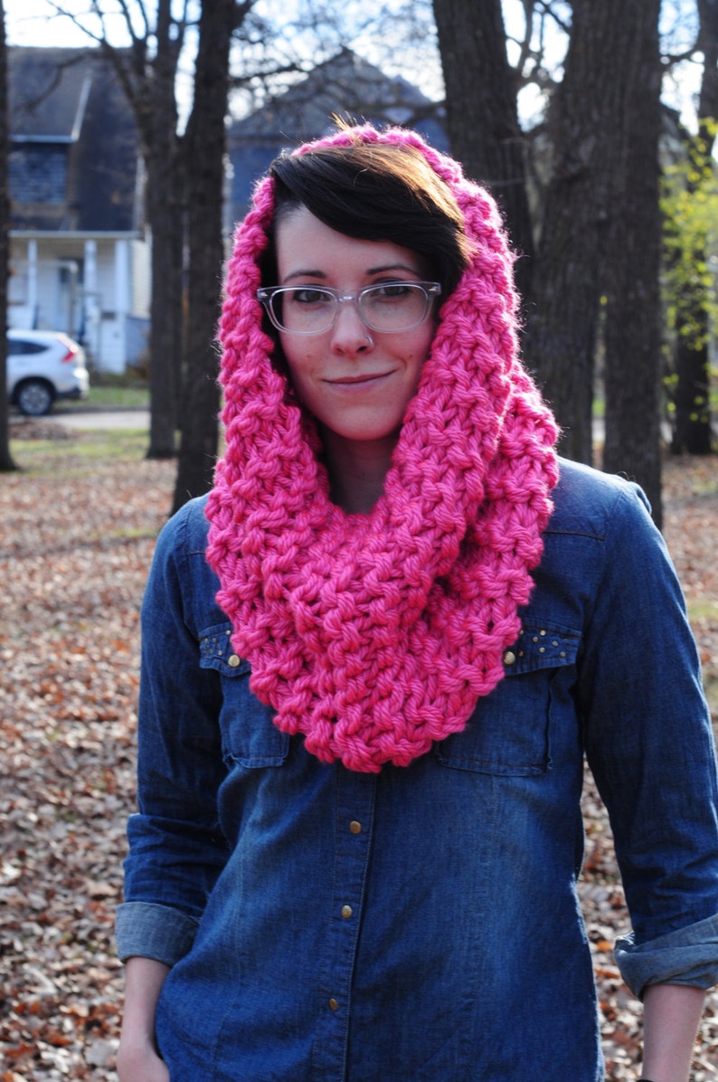Outlander Cowl, Hand Knit Cowl, Pink Cowl, Snood Scarf, Gift for Her ...