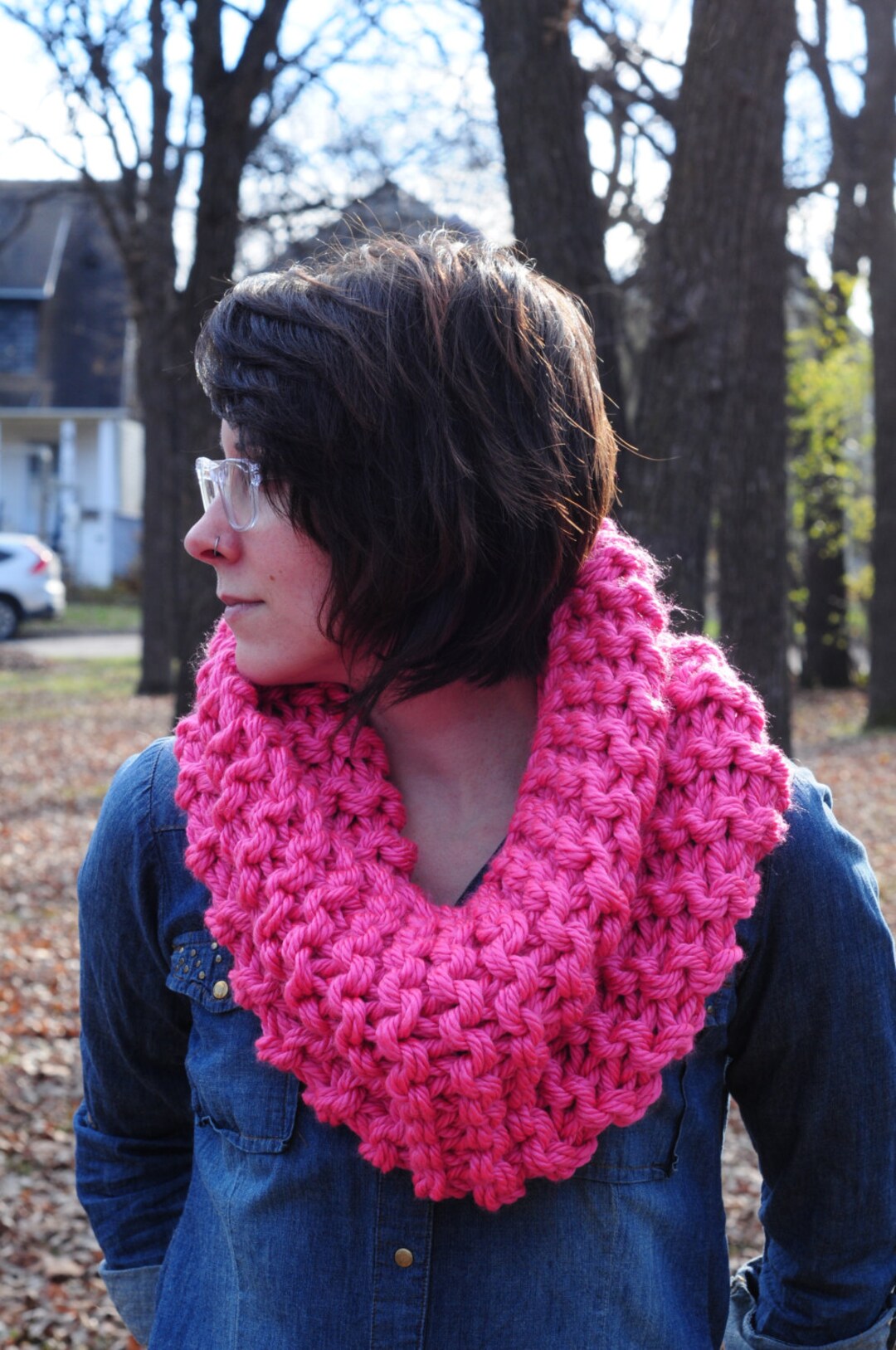 Outlander Cowl, Hand Knit Cowl, Pink Cowl, Snood Scarf, Gift for Her ...