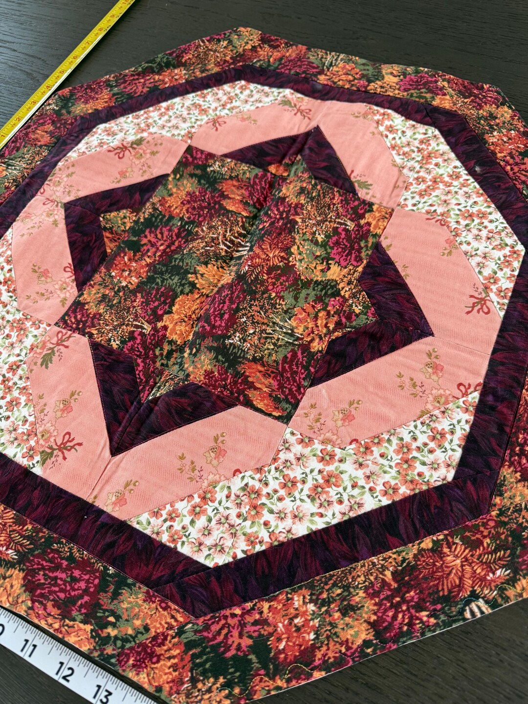 Fall Leaves Octagon Centerpiece: Handmade Autumn Table Decor - Etsy