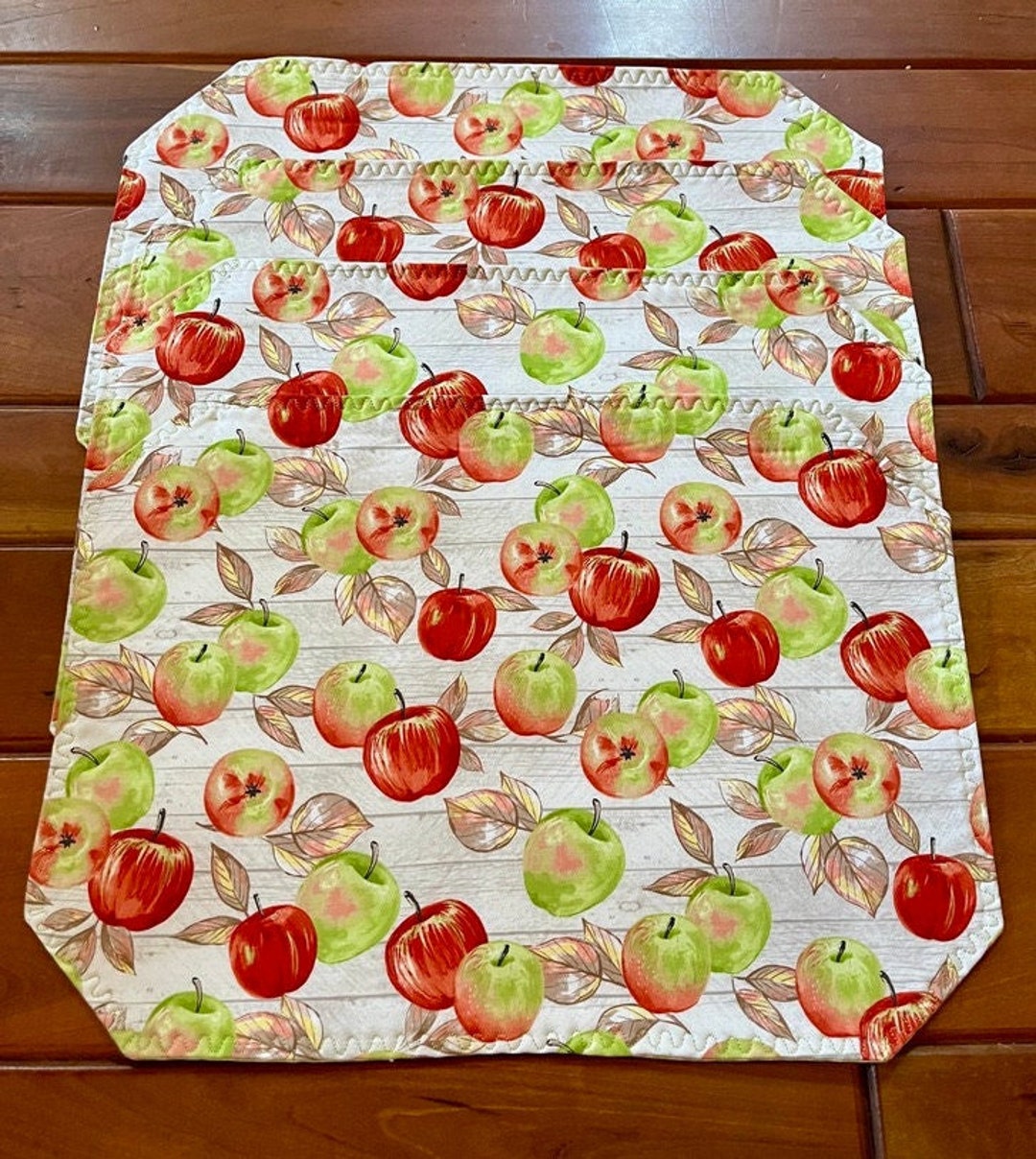 Reversible Quilted Apple Placemats - Etsy