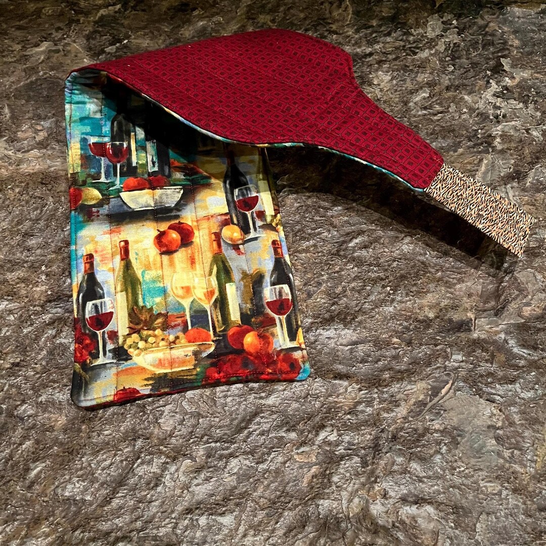 French Country Wine Bottle Placemat: Reversible Bar Mat - Etsy