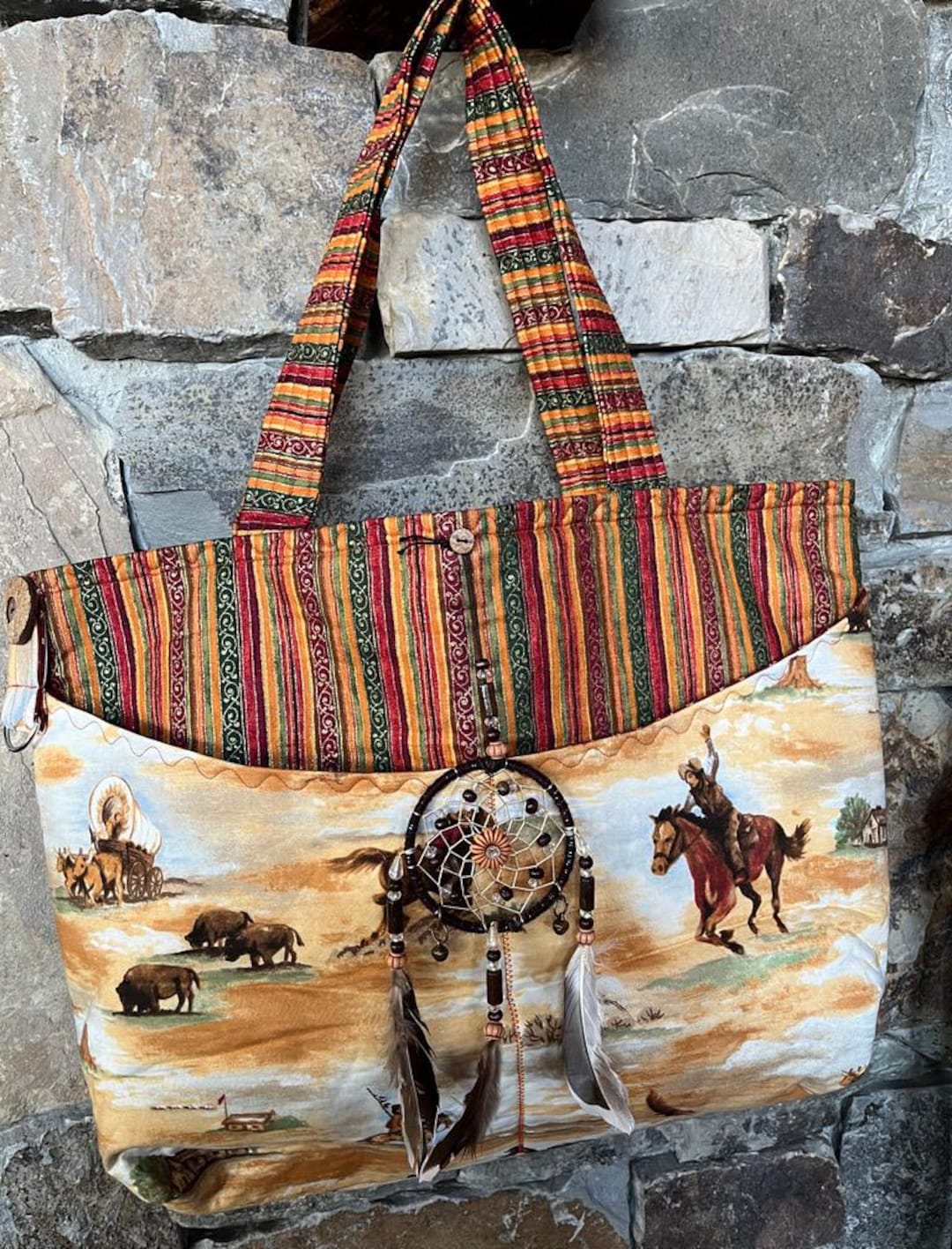 Handmade Cowboy Stagecoach Print Purse or Tote Bag - Etsy