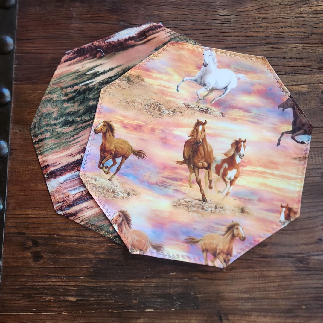 Reversible Octagon Shaped Horse and Prairie Placemats - Etsy