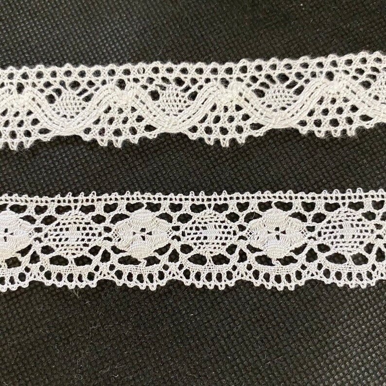 5 Yds Bobbin Lace 1” White Narrow Trim Floral Bobbin Lace Floral Lace ...