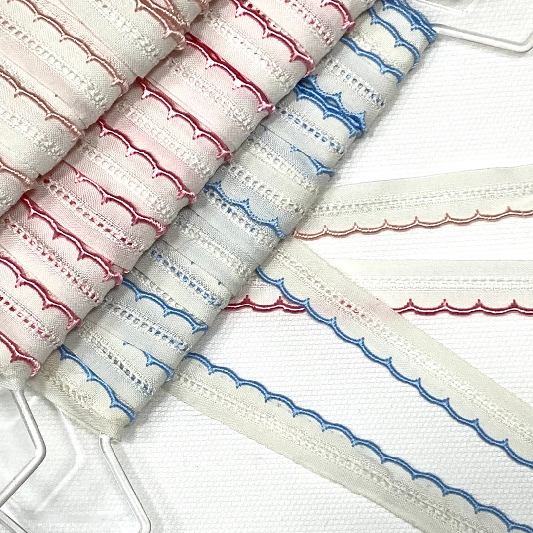 6 Yds Narrow Scalloped Trim Blue Scalloped Trim Pink Scalloped Trim - Etsy