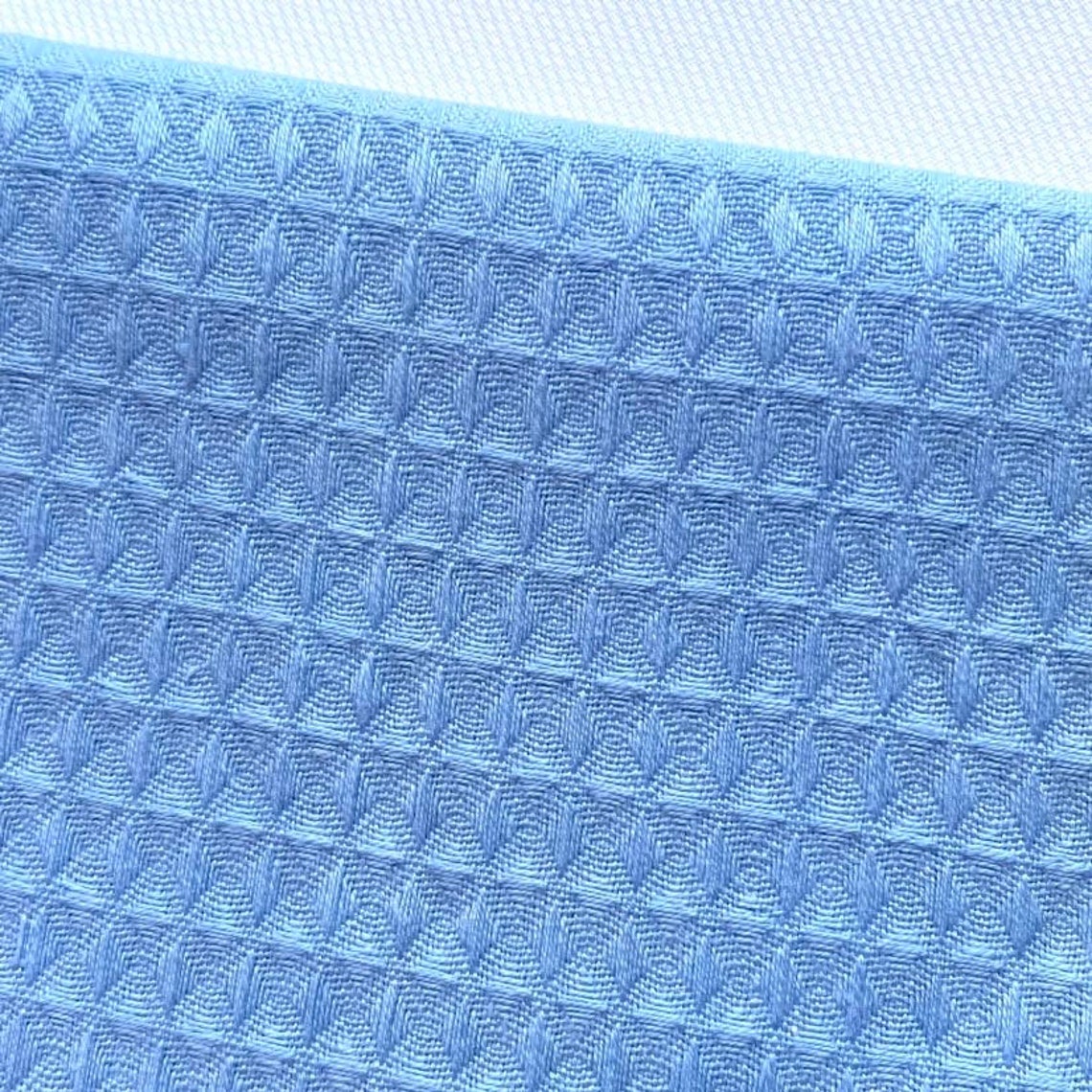 2 Yds Waffleweave 58” Poly/cotton Textured Fabric in Blue, Yellow ...