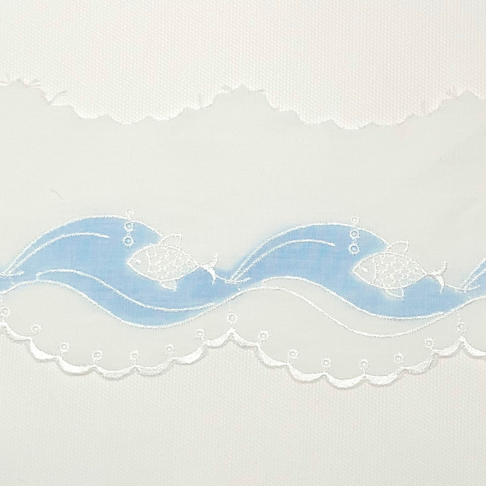 3 Yds Fish Batiste Embroidery Austria Hand Airbrushed Embroidery From ...