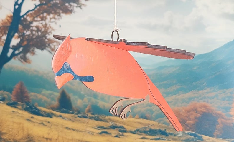 Hanging Cardinal Bird Mobile Decor - Etsy