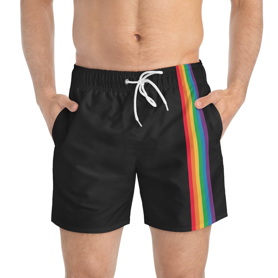 Pride Rainbow Shorts, Rainbow Gay Pride Flag, Swim Trunks, Rainbow ...