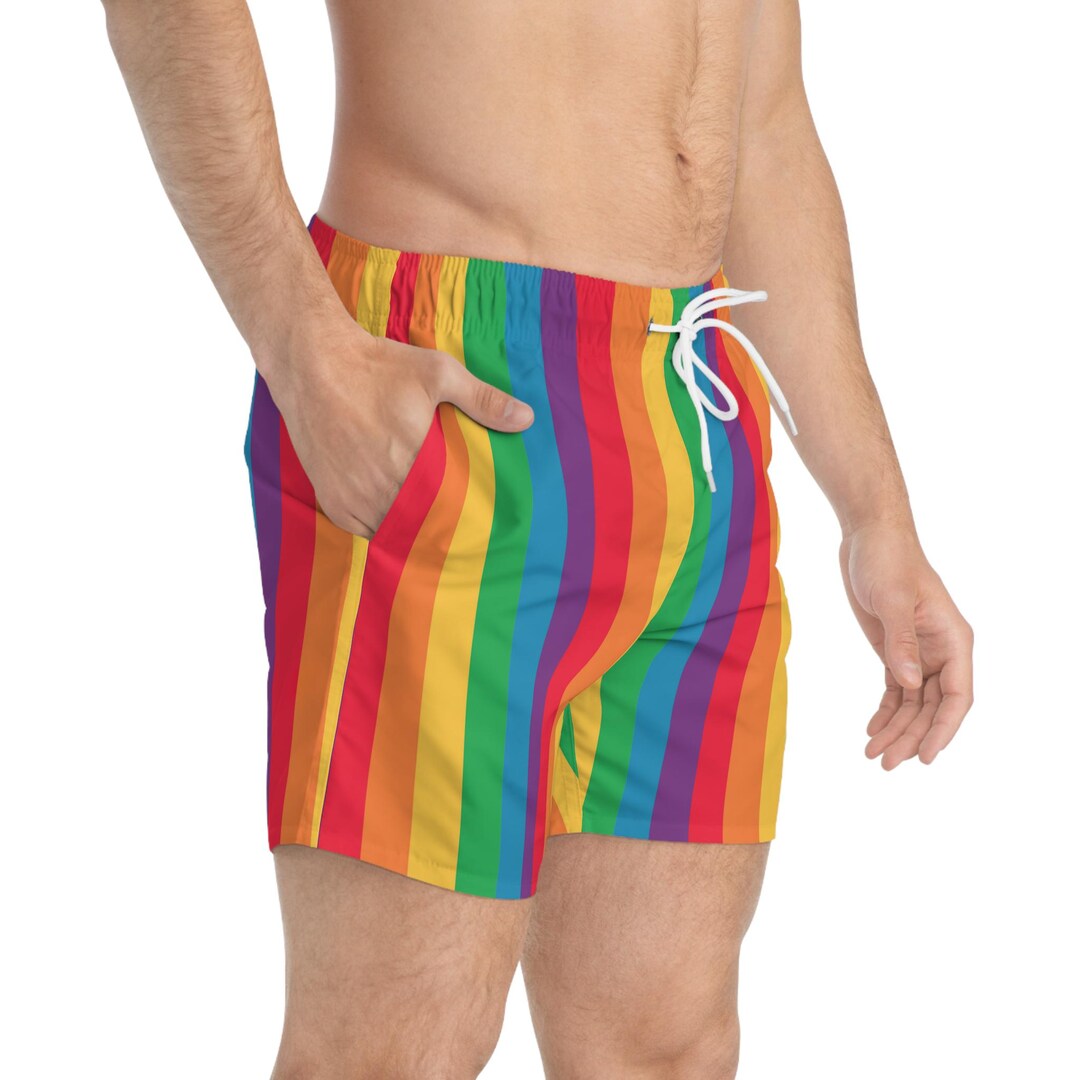 Pride Rainbow Swim Trunks - LGBTQ+ Gay Pride Positive - Etsy