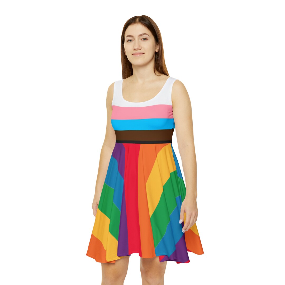 Pride Flag Skater Dress - LGBTQ+ Inclusive Fashion, Plus Size Available ...