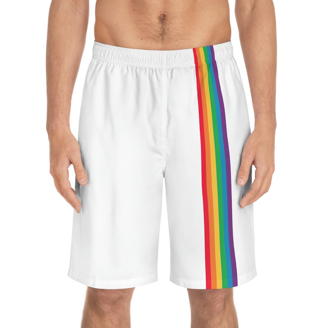 Board Shorts, Rainbow Gay Pride Flag, Swim Trunks, Rainbow Shorts, LGBT ...