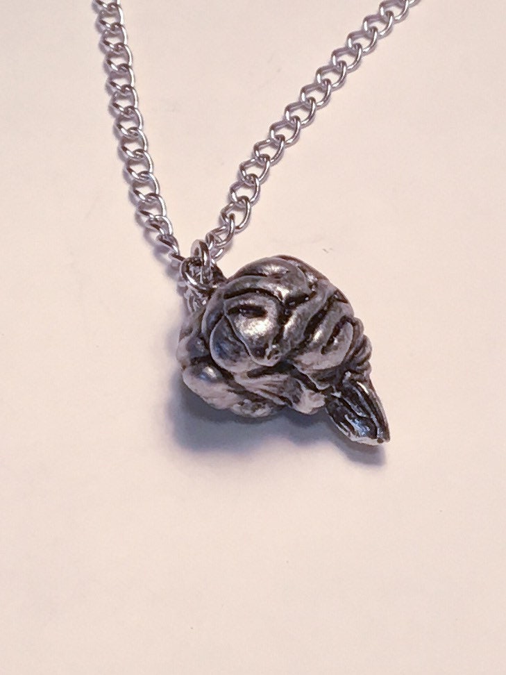 Pewter Brain Pendant Necklace - Etsy
