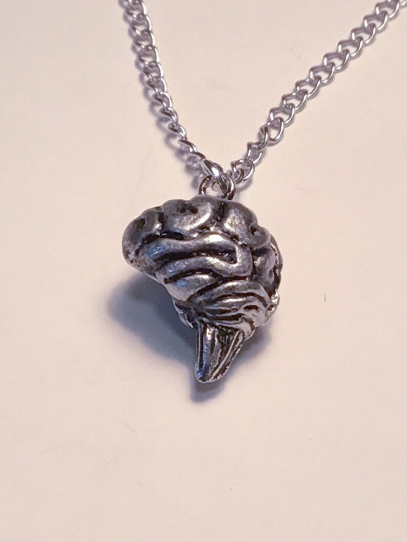Pewter Brain Pendant Necklace - Etsy