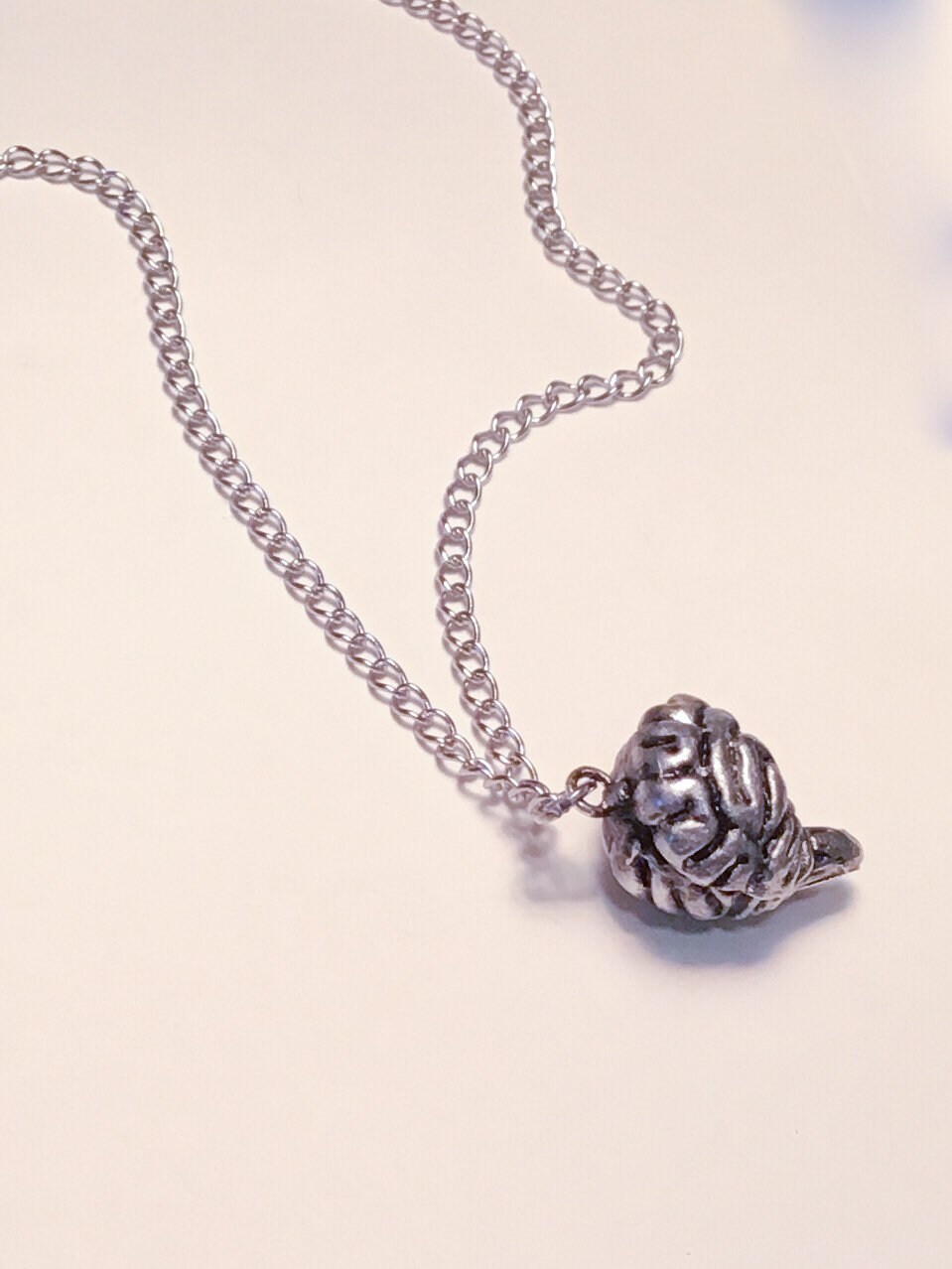 Pewter Brain Pendant Necklace - Etsy