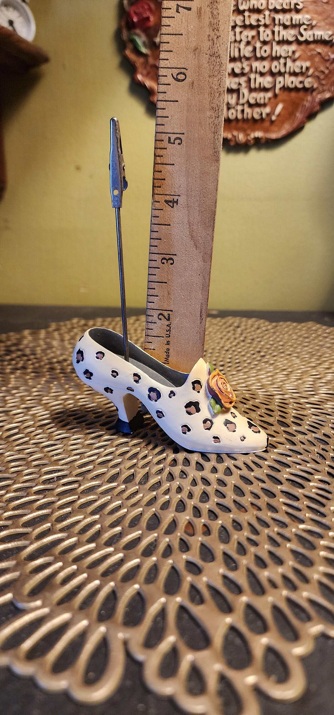 Set of 2 Miniature Shoes. Black Boot and Animal Print Shoe - Etsy