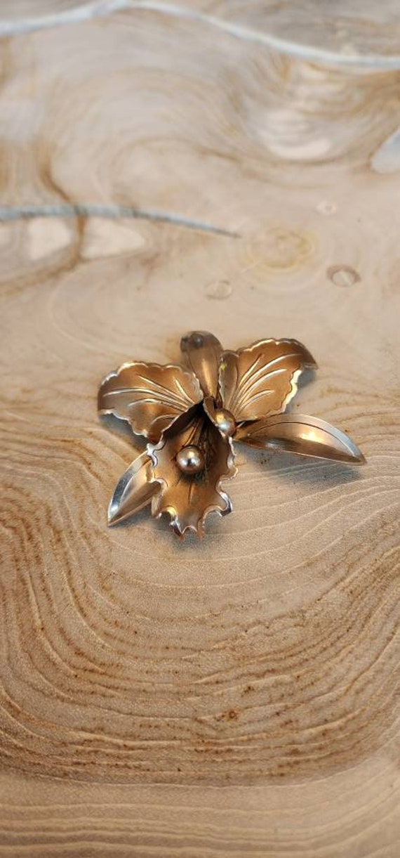 Vintage orchid brooch - Gem