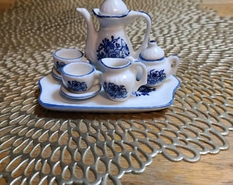 Miniature Blue Tea Set - Etsy